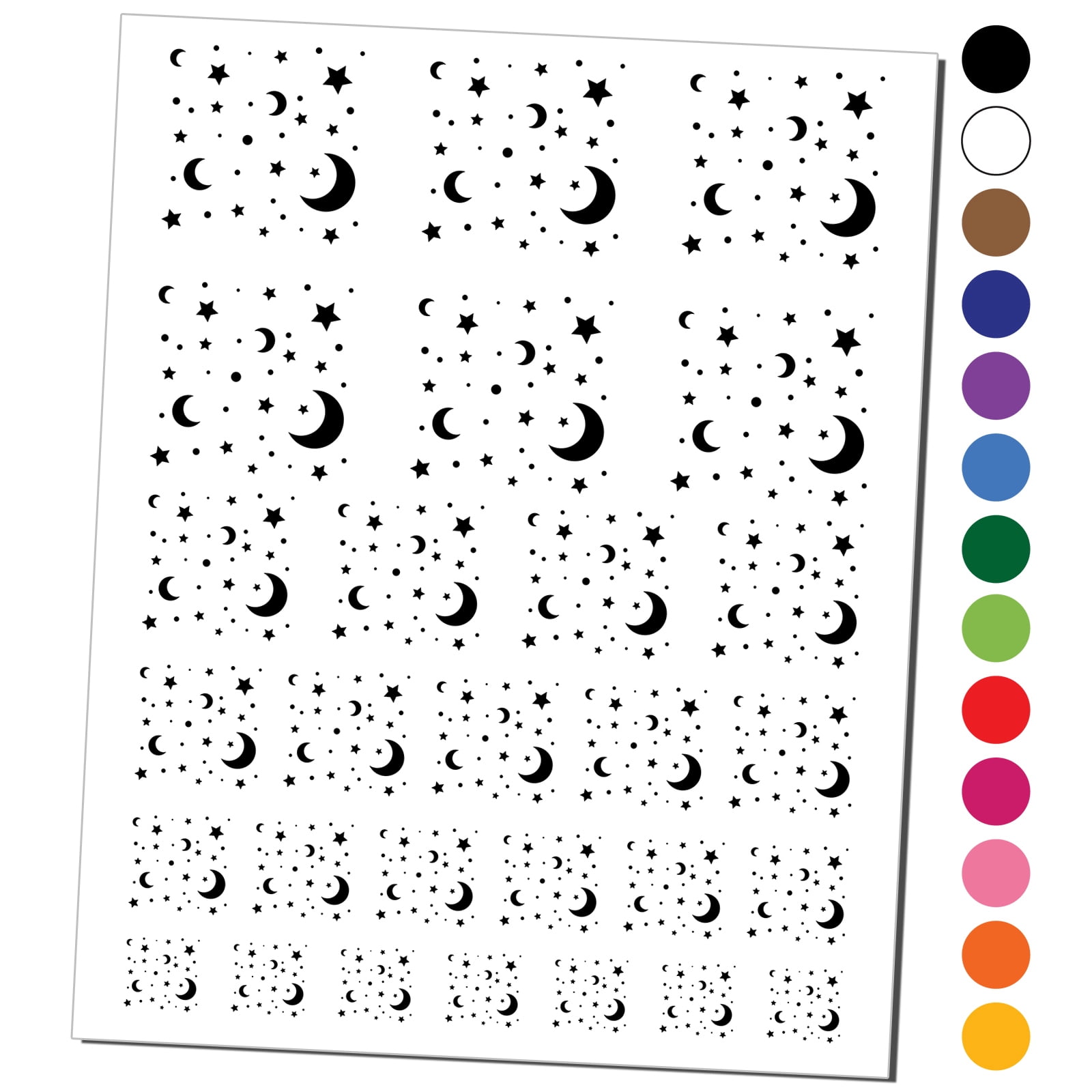 Moon and Stars Water Resistant Temporary Tattoo Set Fake Body Art ...