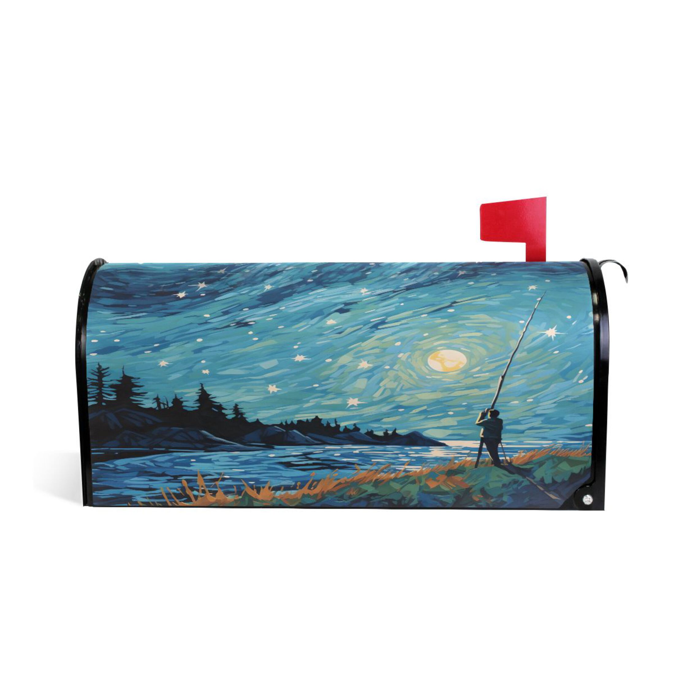 Moon in Night Magnetic Mailbox Covers Garden Post Box Wraps Yard Decor ...
