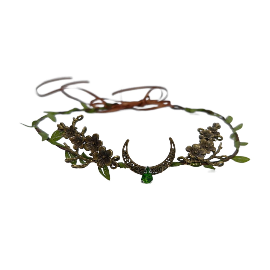 Moon shape head crown with Emerald stone - Walmart.com