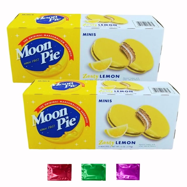 MoonPie Lemon Minis Cookie 2 Boxes, 12 Citrus Flavored Moon Pies ...
