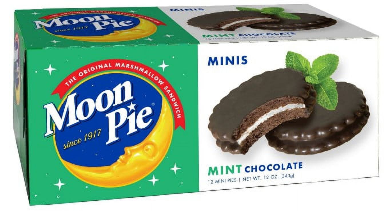 Moon Pie Mini Mint Chocolate Snack 12 ct Marshmallow Sandwiches in Mini ...
