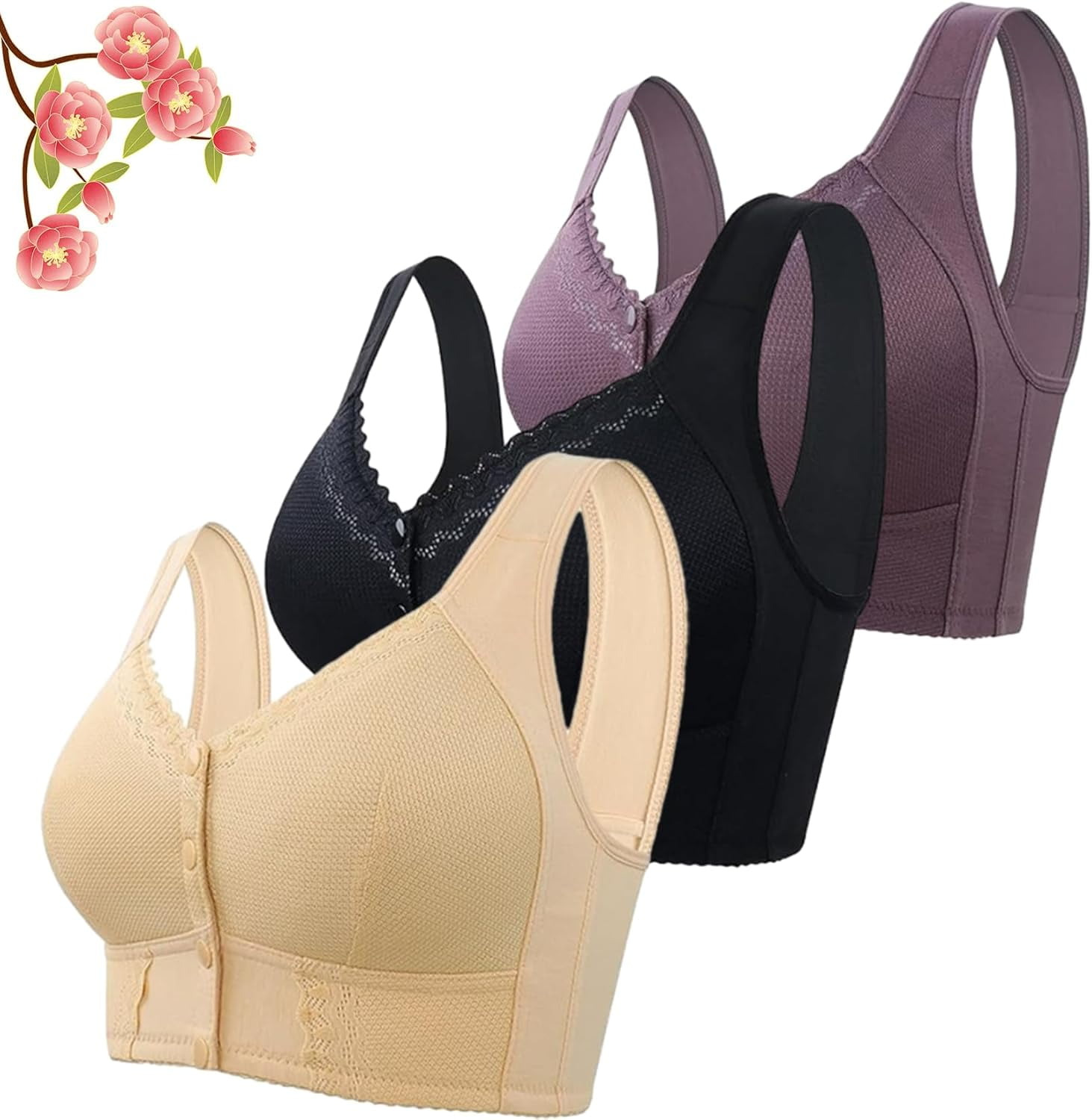Moona Bra for Senior, Moona Bra - Front Closure Breathable Bra for ...