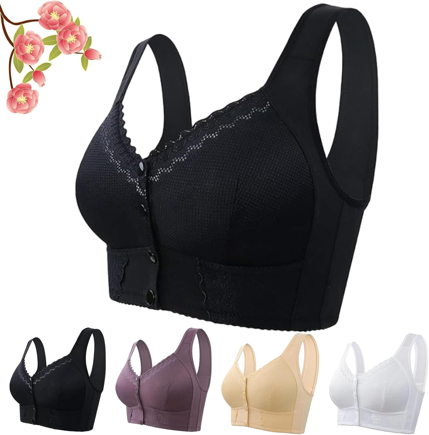 Moona Bra for Senior, Moona Bra - Front Closure Breathable Bra for ...