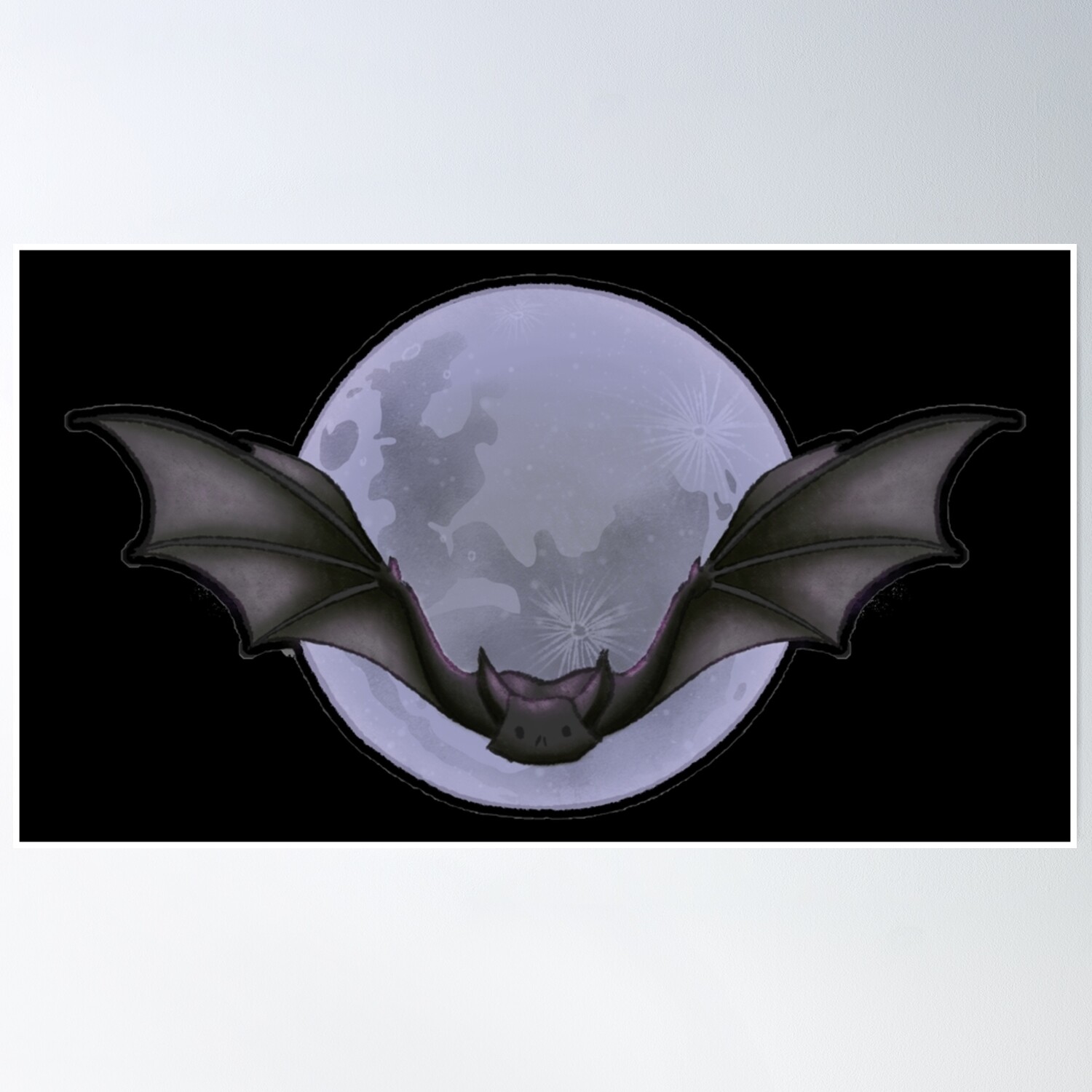 Moonbat Poster Wall Art, Modern Wall Decor, 12x18 UNFRAMED - Walmart.com