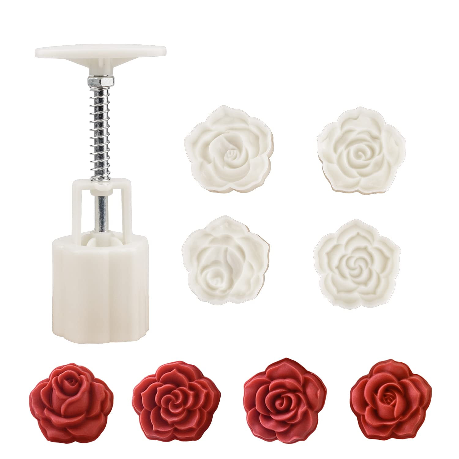 Mooncake Mold, 4 Roses, 4pcs, DIY Mooncake Molds, Adjustable Thickness ...