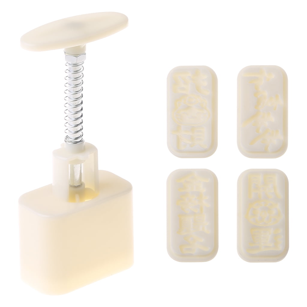 Mooncake Mold Cookie Cutter with Stamps Hand Press Green Bean Pastry ...