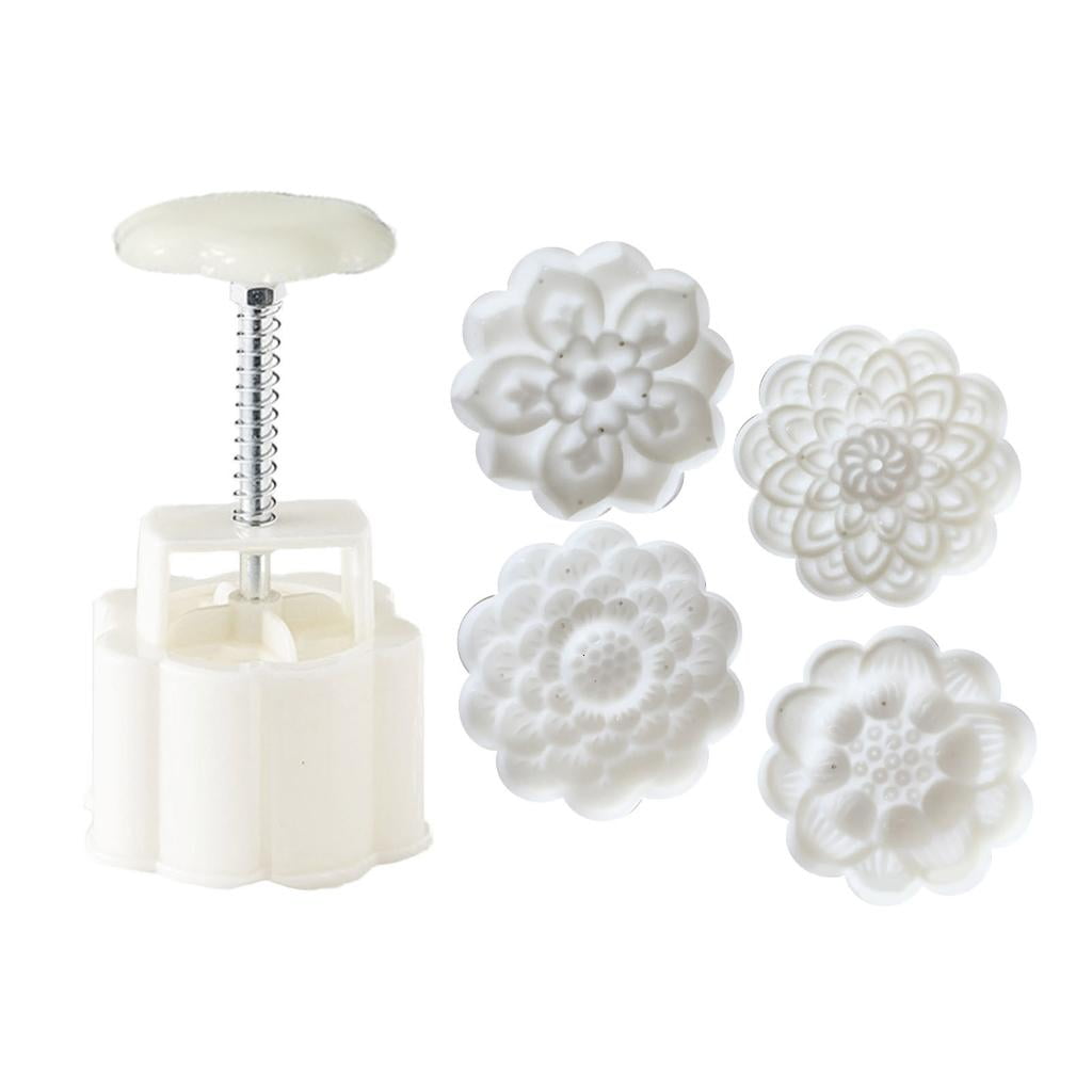 Mooncake Stamps Mooncake Molds Lotus Shape Baking Moulds for Mid-Autumn ...
