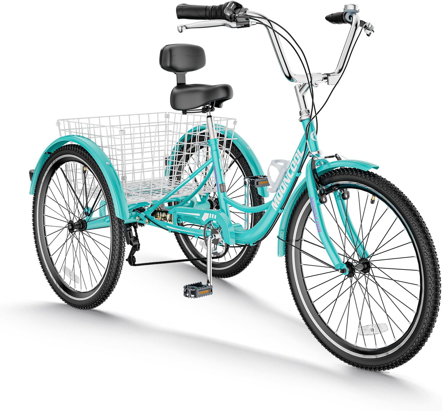 Mooncool 7-Speed Adult Tricycle, 16/20/24/26 inch Wheel Bike with Big ...