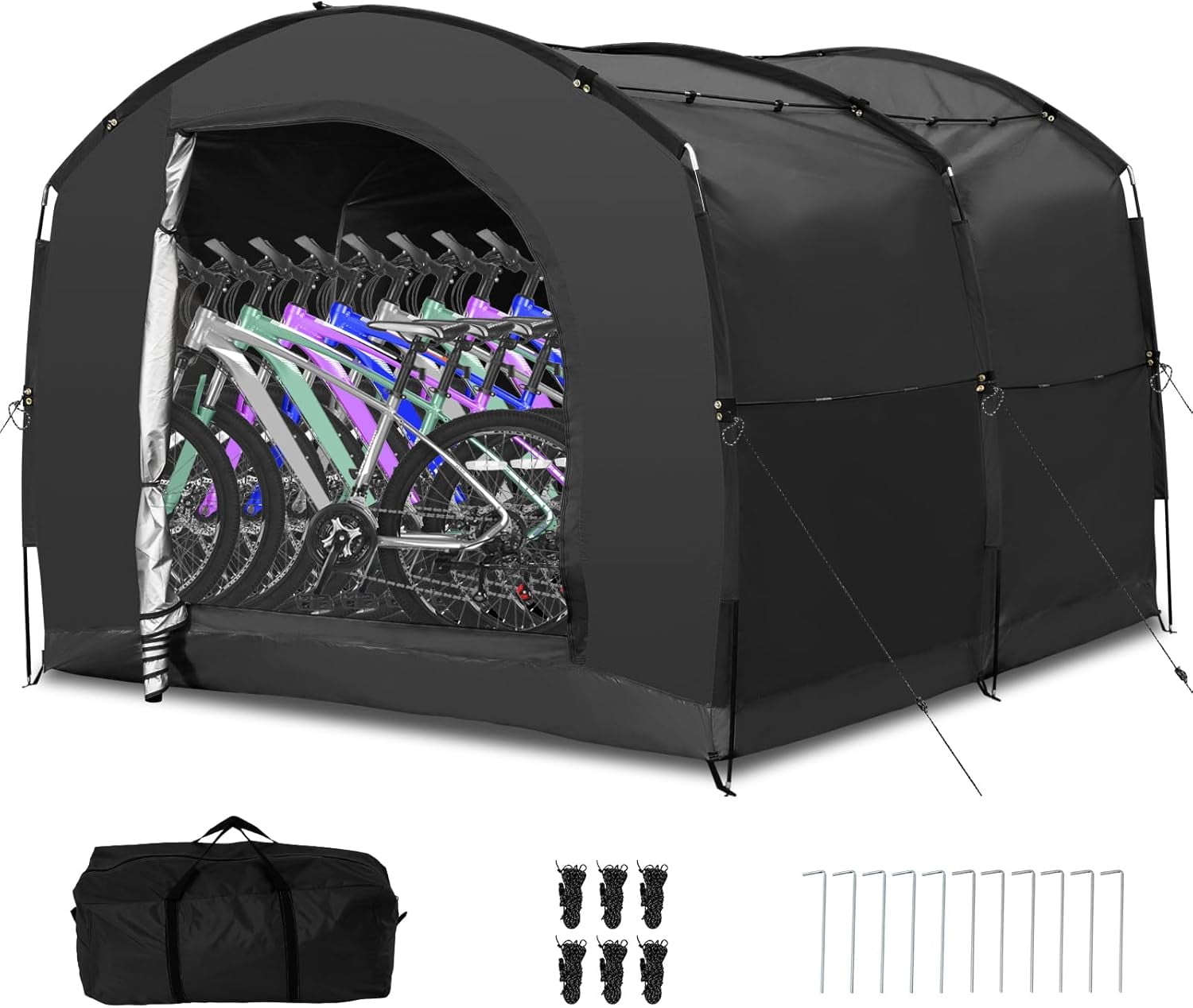 Mooncool Bike Storage Shed Tent, XXXL Bicycle Storage Sheds with 230D Oxford Fabric PU4000 ...