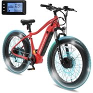 LILYPELLE Adult Electric Mountain Bike AWD with 26"x 4"Fat Tire, 48V ...