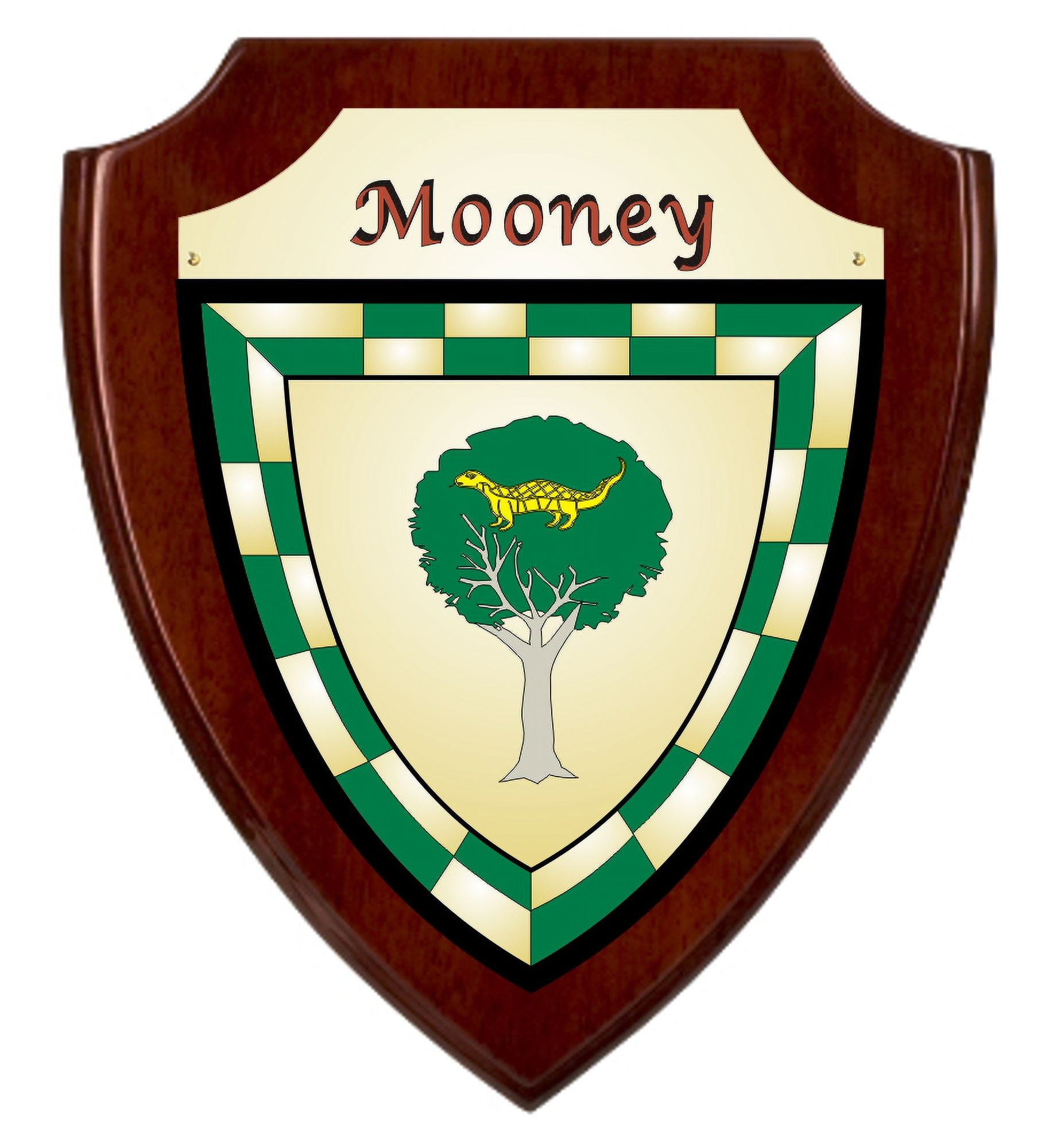 Mooney Irish Coat of Arms Shield Plaque - Rosewood Finish - Walmart.com