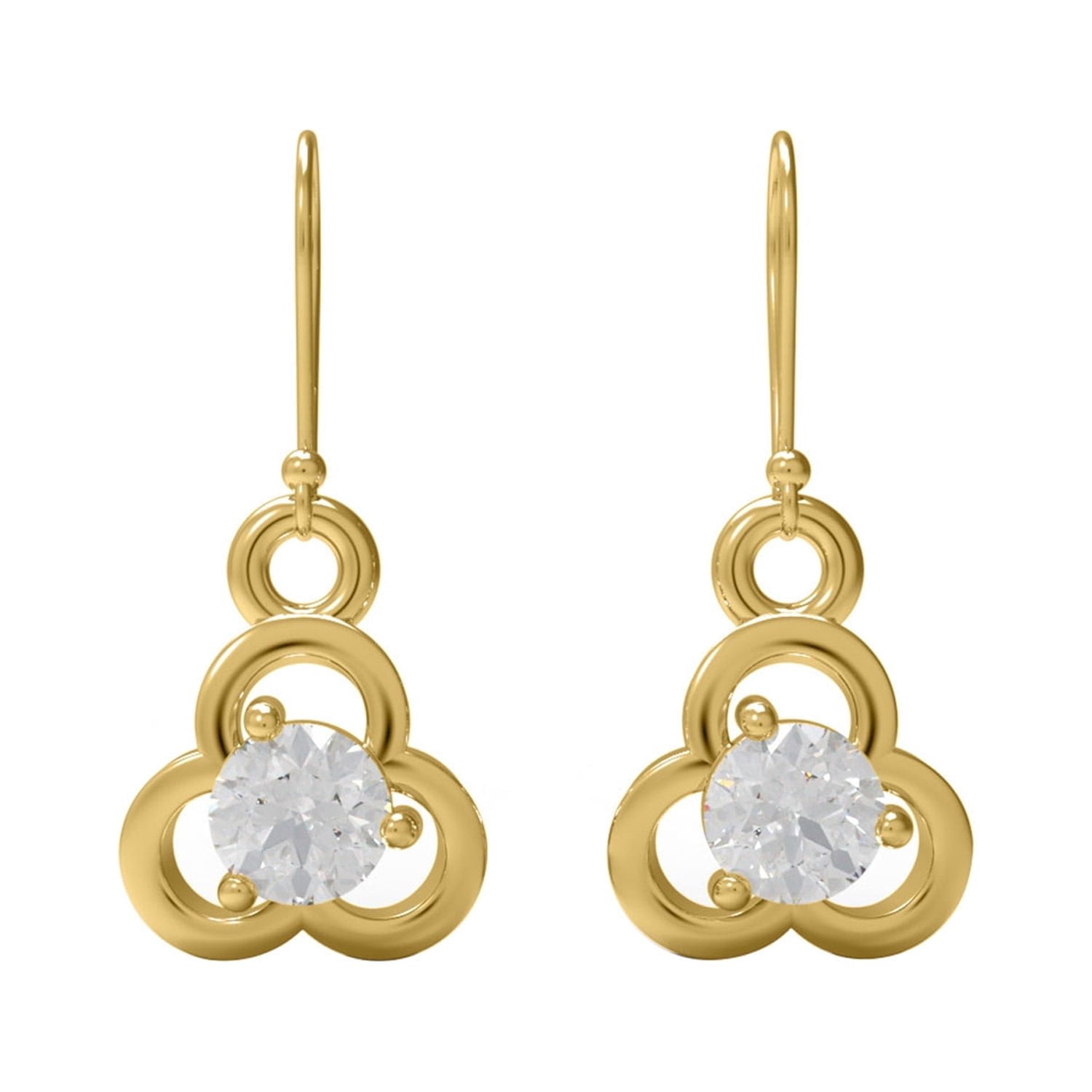 Mooneye 0.44 Ctw Round Moissanite 925 Sterling Silver Gold Vermeil ...