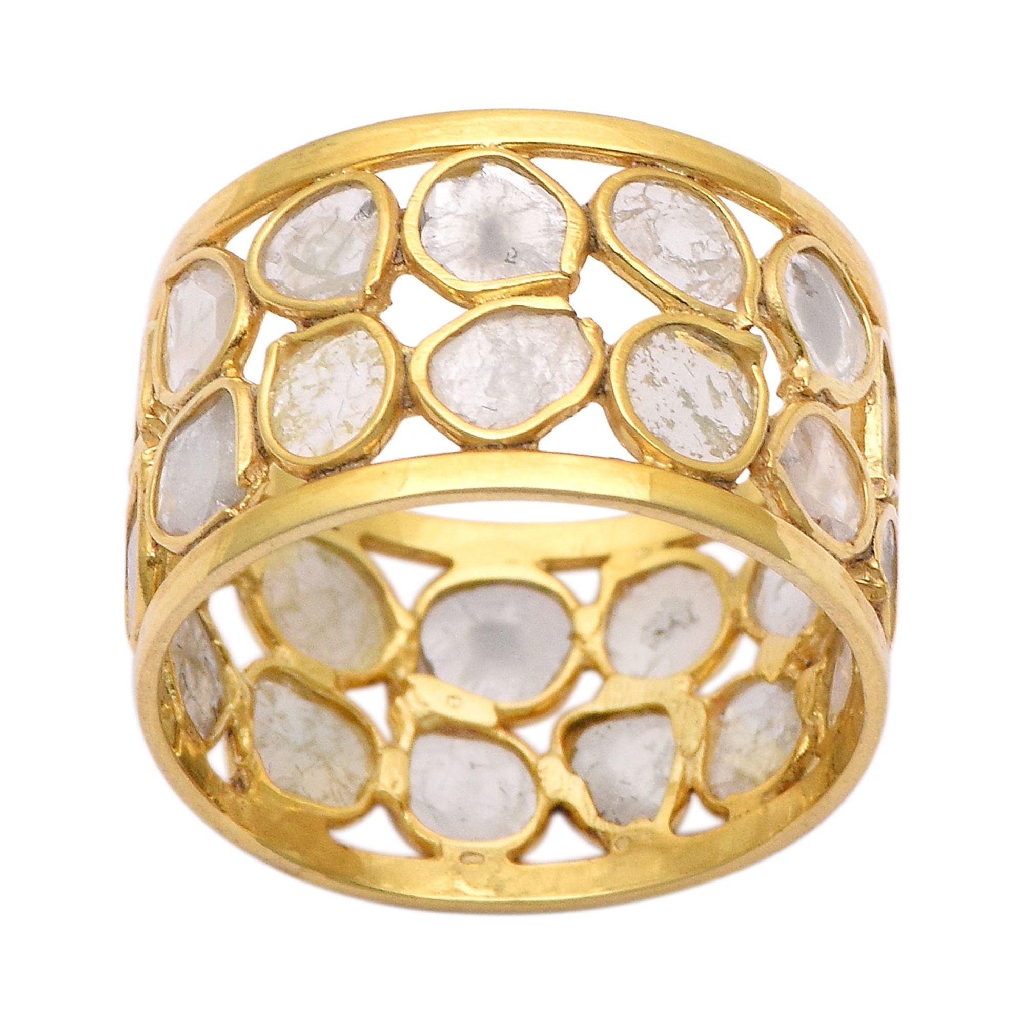 Mooneye 2.00 CTW Natural Diamond Polki Multi Band Eternity Ring 925 ...