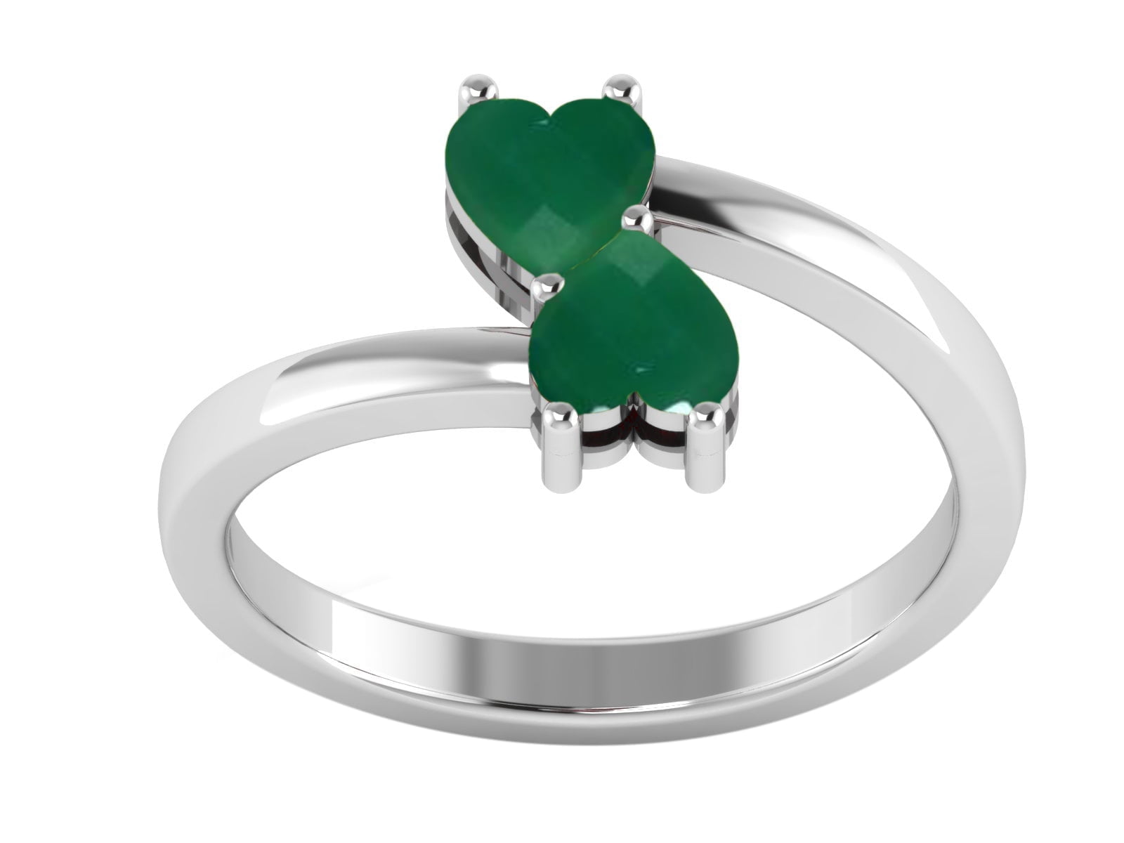 Mooneye 5mm Heart Simulated Emerald 925 Sterling Silver Women Proposal ...
