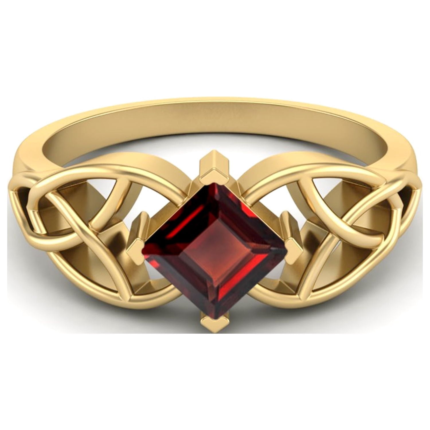 Mooneye 5mm Square Garnet 925 Sterling Silver Gold Vermeil Celtic Women ...