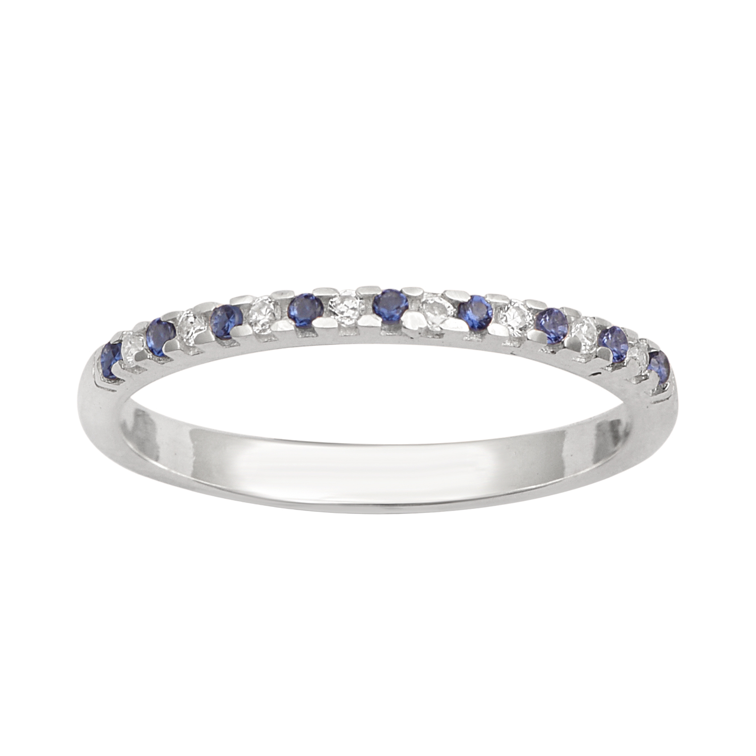 Mooneye 925 Sterling Silver Simulated Tanzanite 0.20 Ct Round Eternity ...