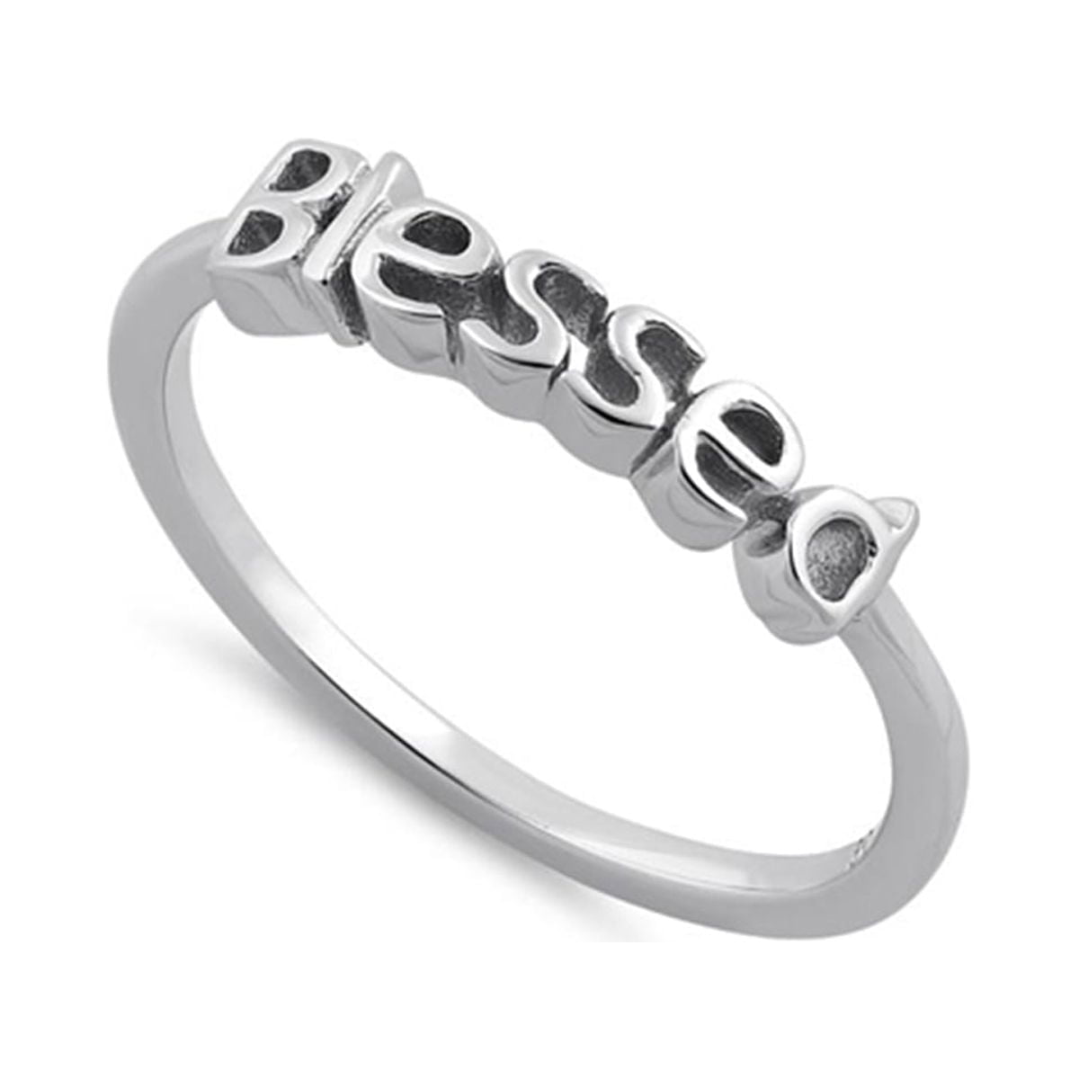 Mooneye Blessed Initial 925 Sterling Silver Platinum Plated Women ...