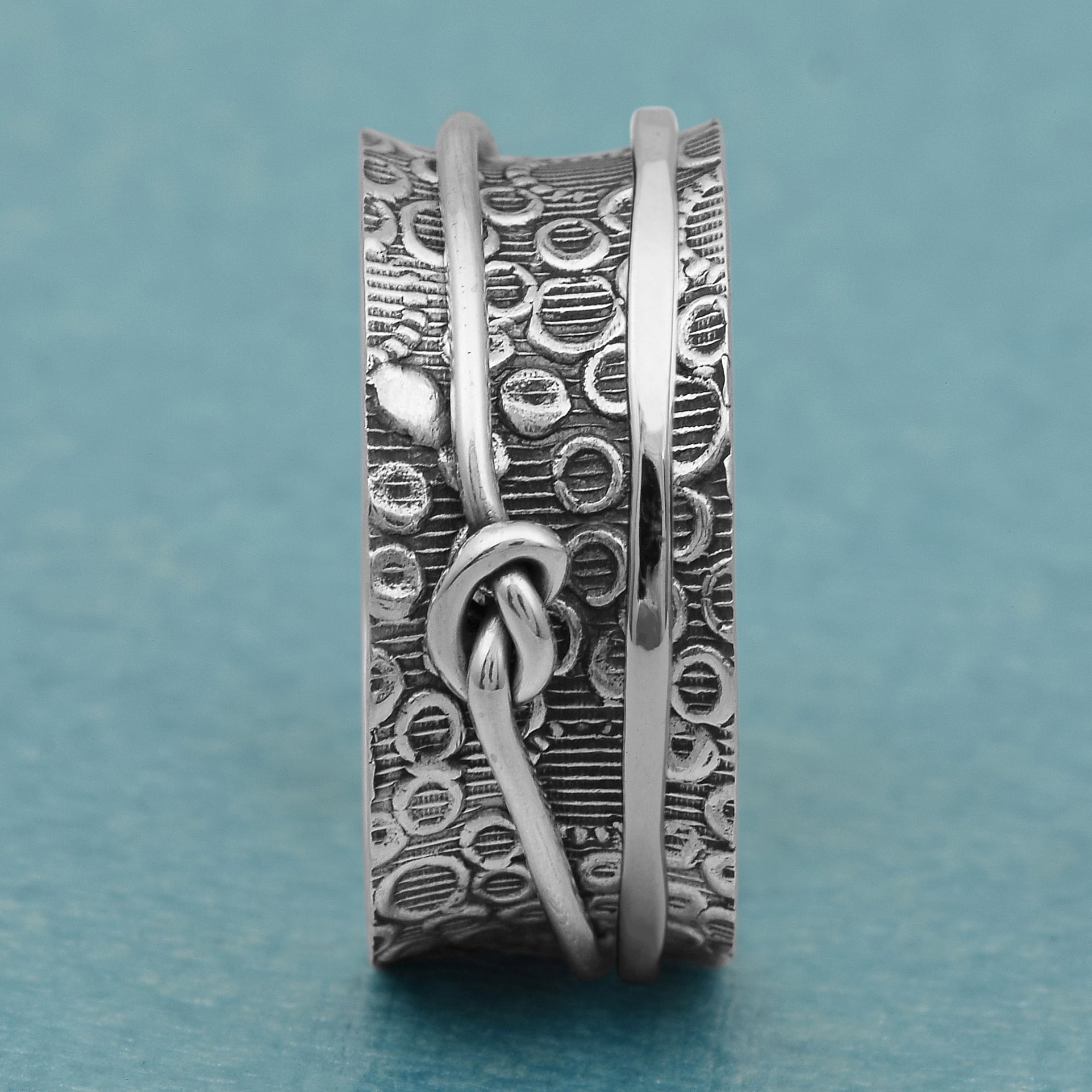 Mooneye Love Knot Texture Design Meditation Anxiety 925 Sterling Silver ...