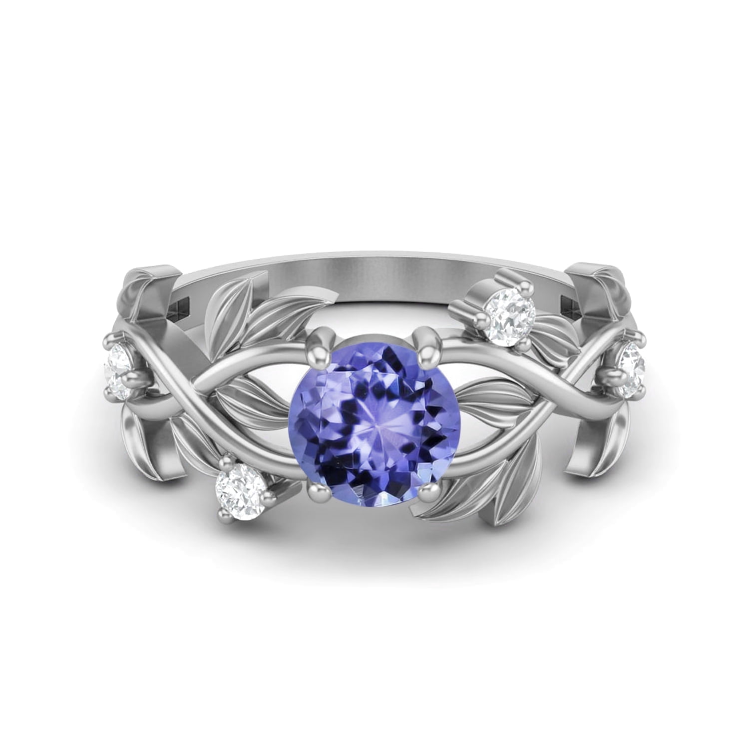 Mooneye Solitaire Round 6mm Simulated Tanzanite 925 Sterling Silver ...
