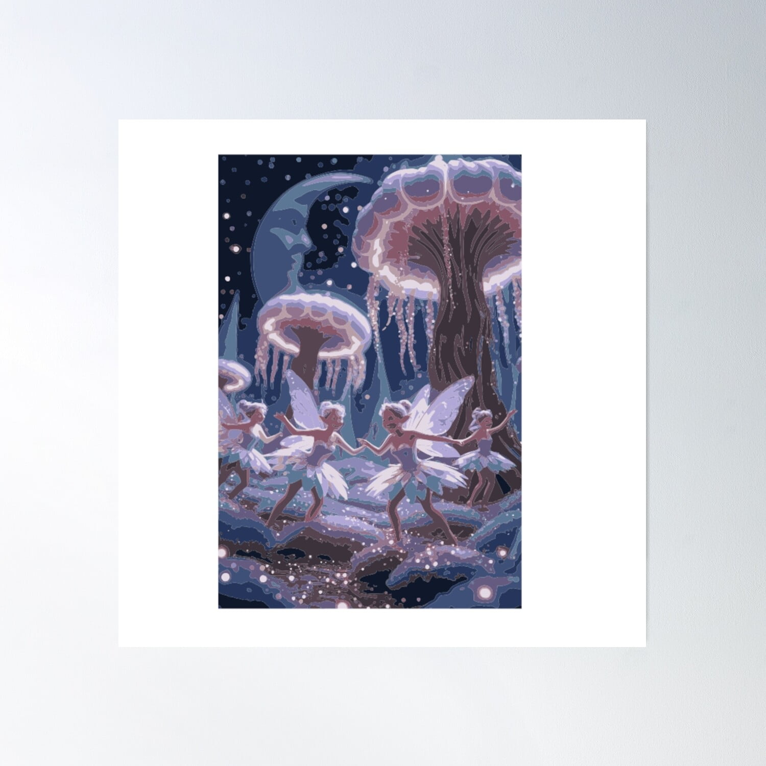 Moonflower Fairy Ring – Glowing Forest Fantasy Art, Celestial Fairycore ...