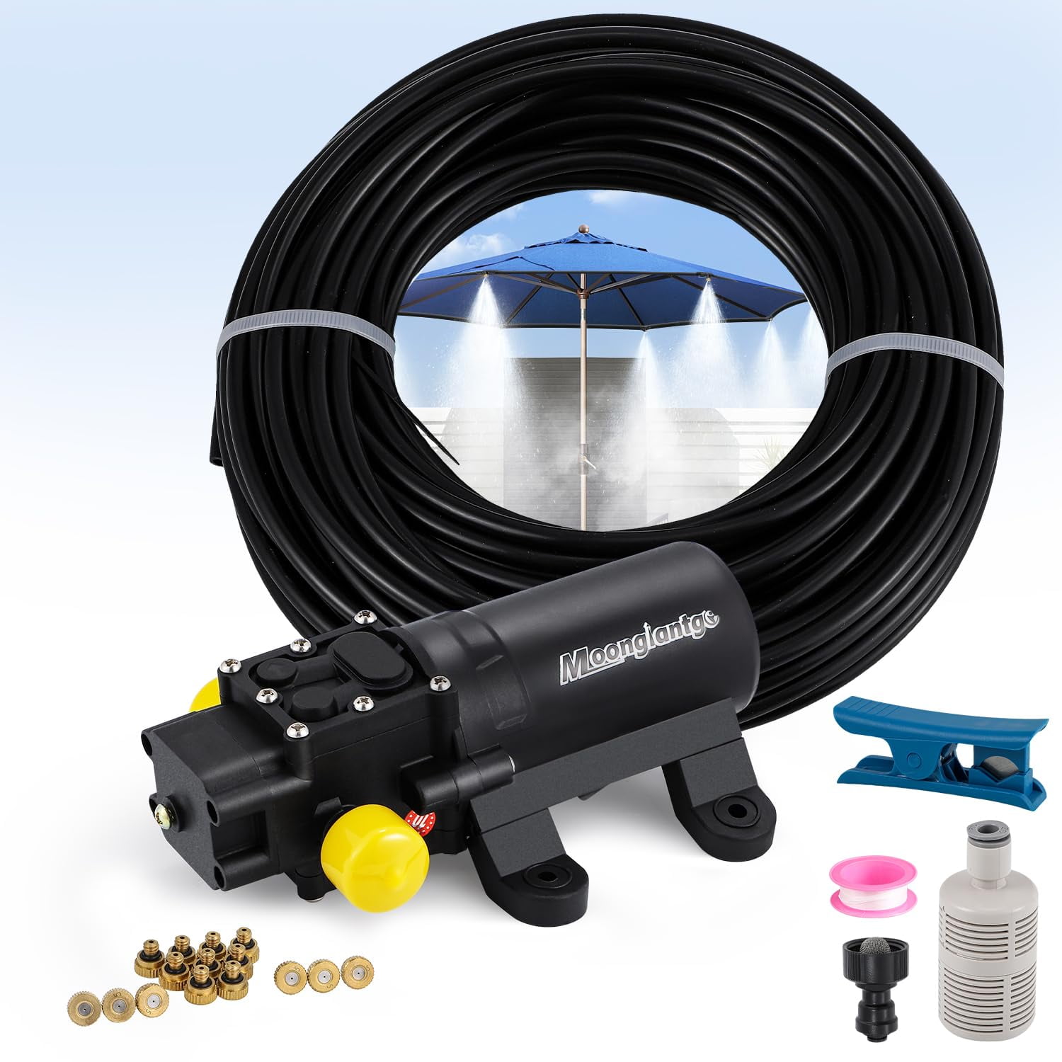 Moongiantgo Outdoor Misting Cooling RRF12 System with Pump Outdoor ...