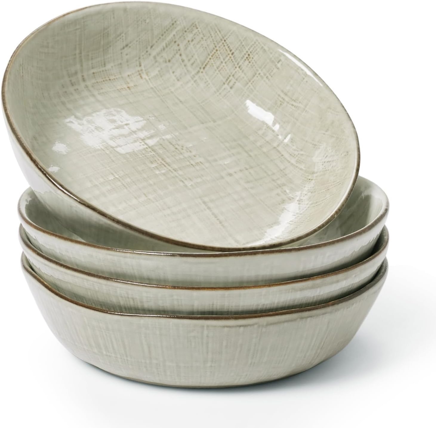 Moonlight 8.5 Inch Pasta Bowls Set of 4, 32oz Serving Bowls for Kitchen ...