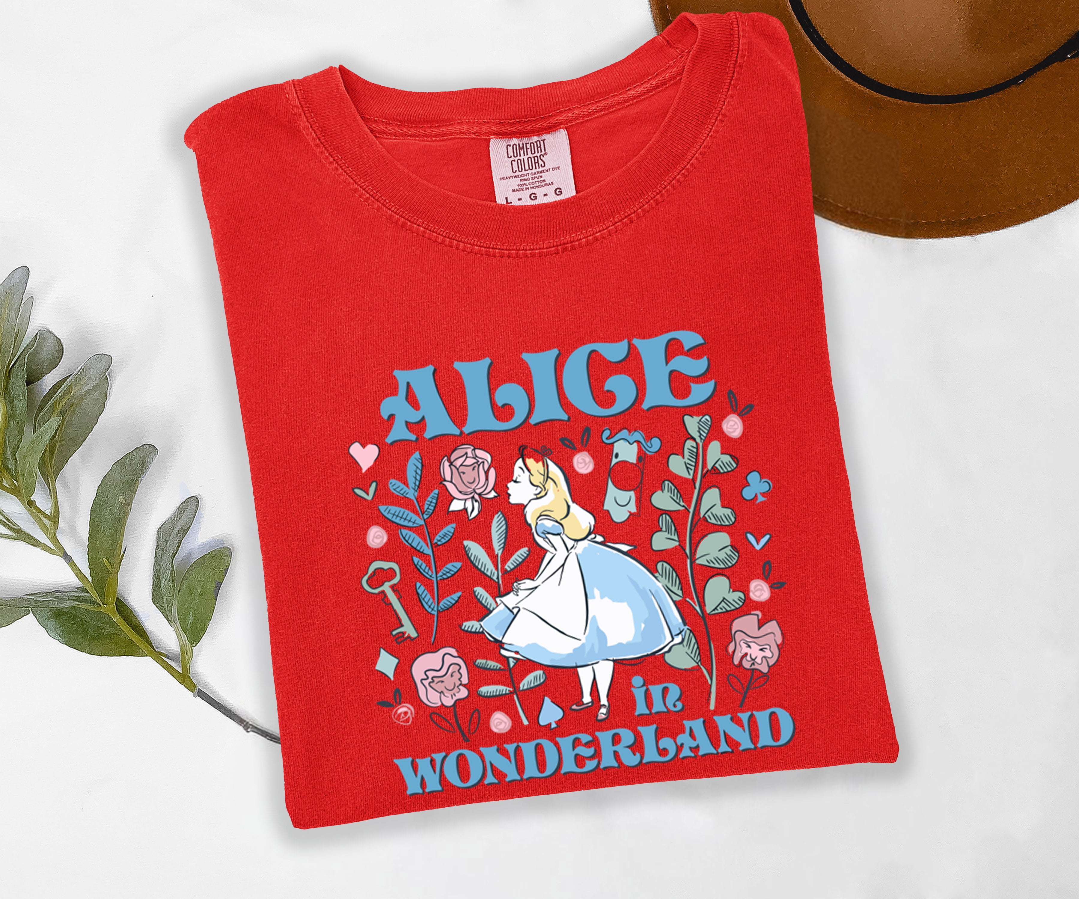 Moonlight Apparel Alice in Wonderland Graphic Tee Comfort Multi-Colors ...