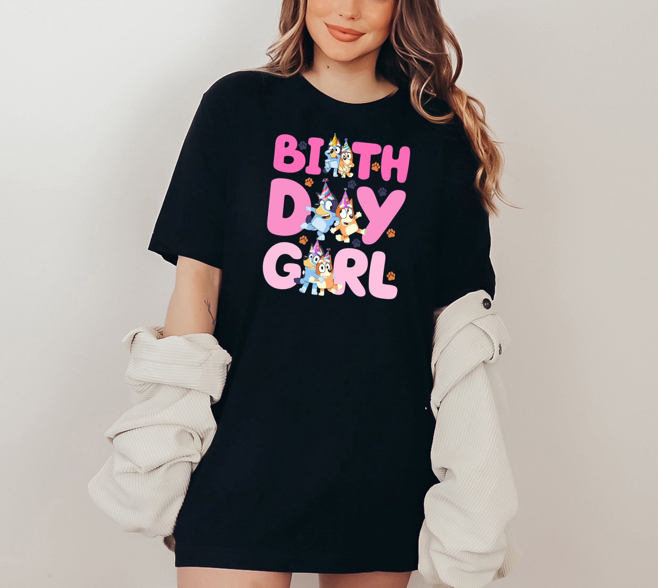 Moonlight Apparel Birthday Girl Shirt for Toddlers Party Multi-Color T ...