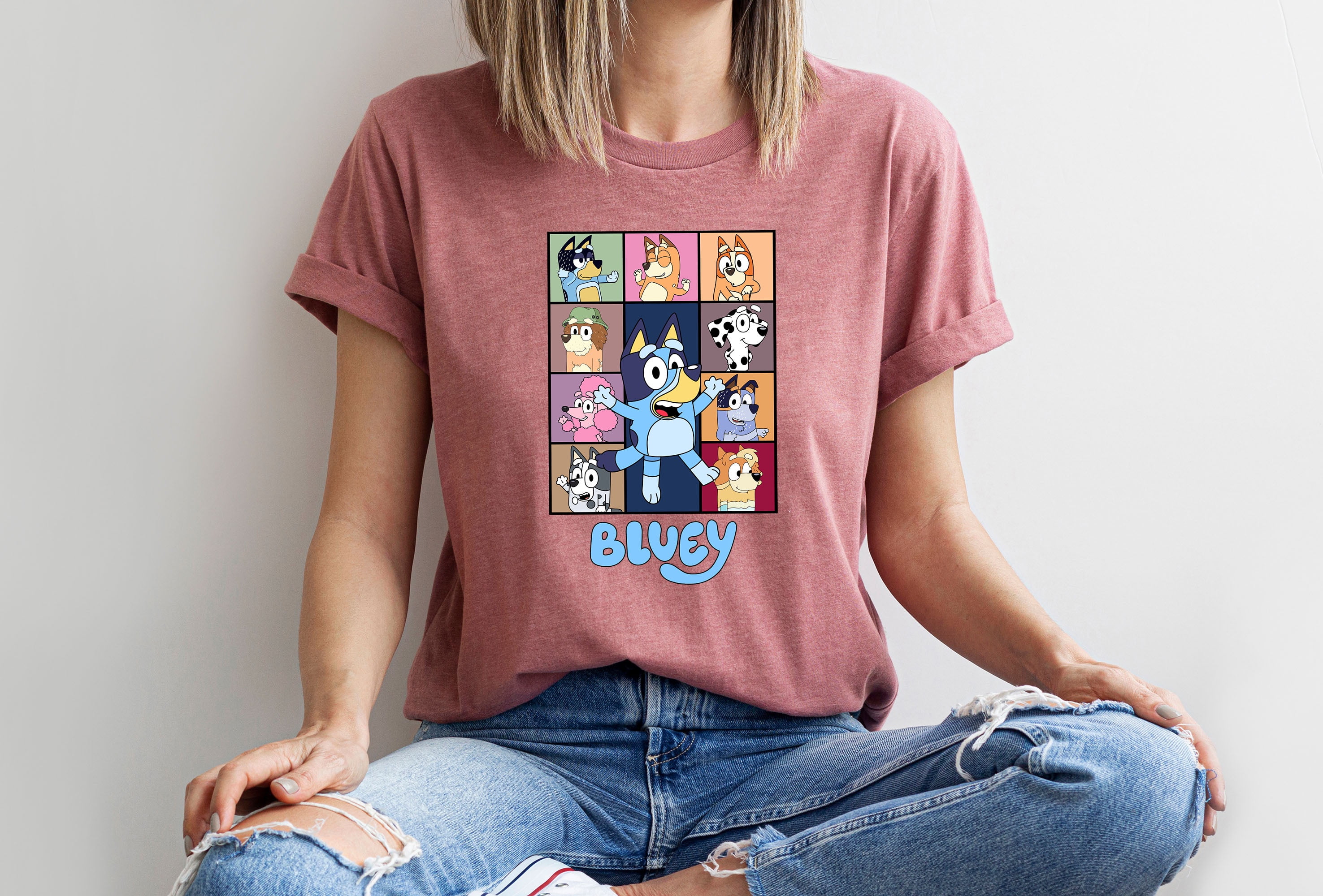 Moonlight Apparel Bluey Characters Graphic T-Shirt for Women Cute ...