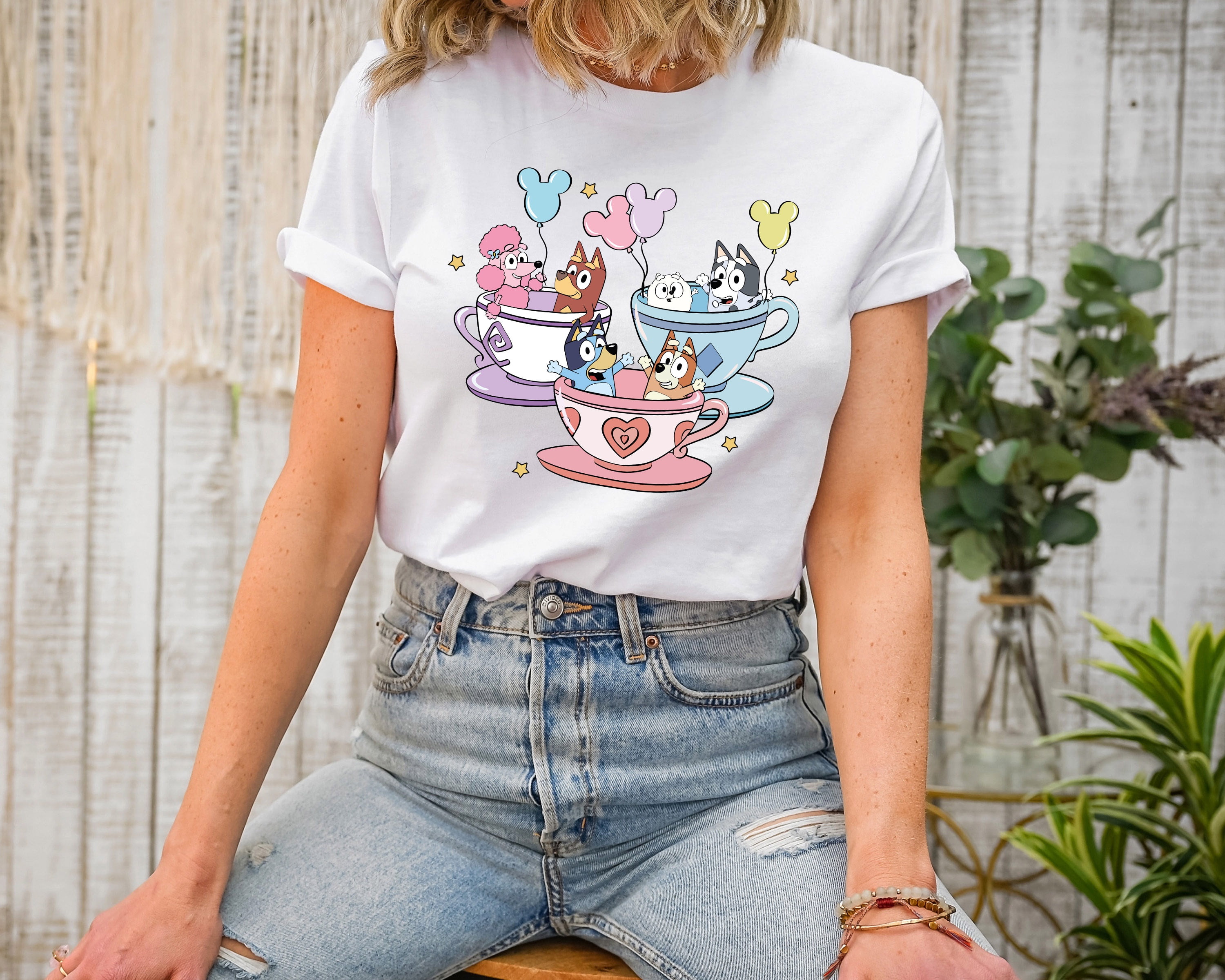 Moonlight Apparel Bluey Teacup Ride T-Shirt Cute Comfort Multi-Colors ...
