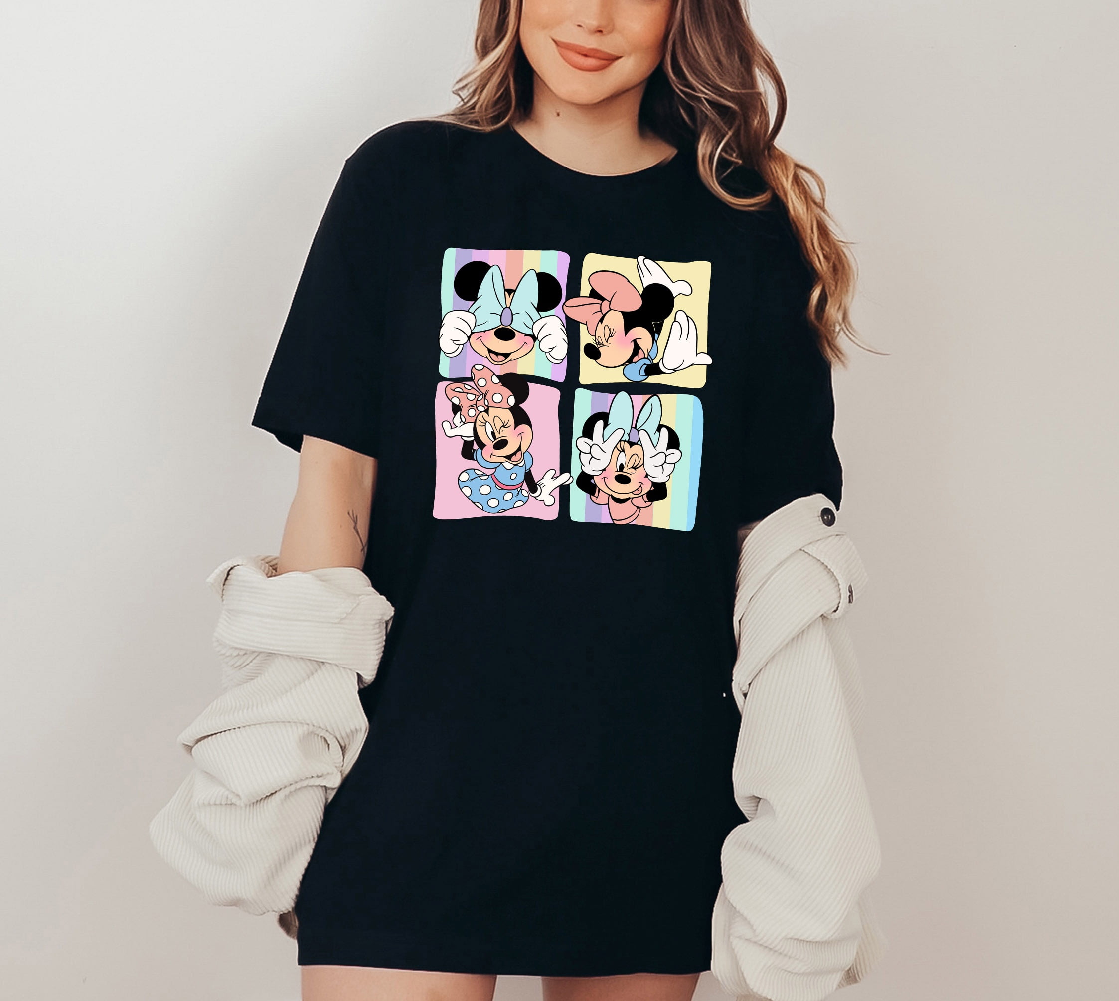 Moonlight Apparel Minnie & Mickey Mouse Fun Faces T-Shirt Comfort Multi ...