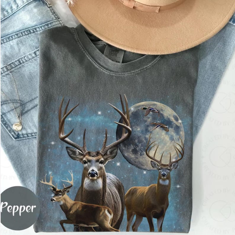 Moonlight Buck Shirt – Vintage 90s Deer Hunting Meme Tee, Weirdcore ...
