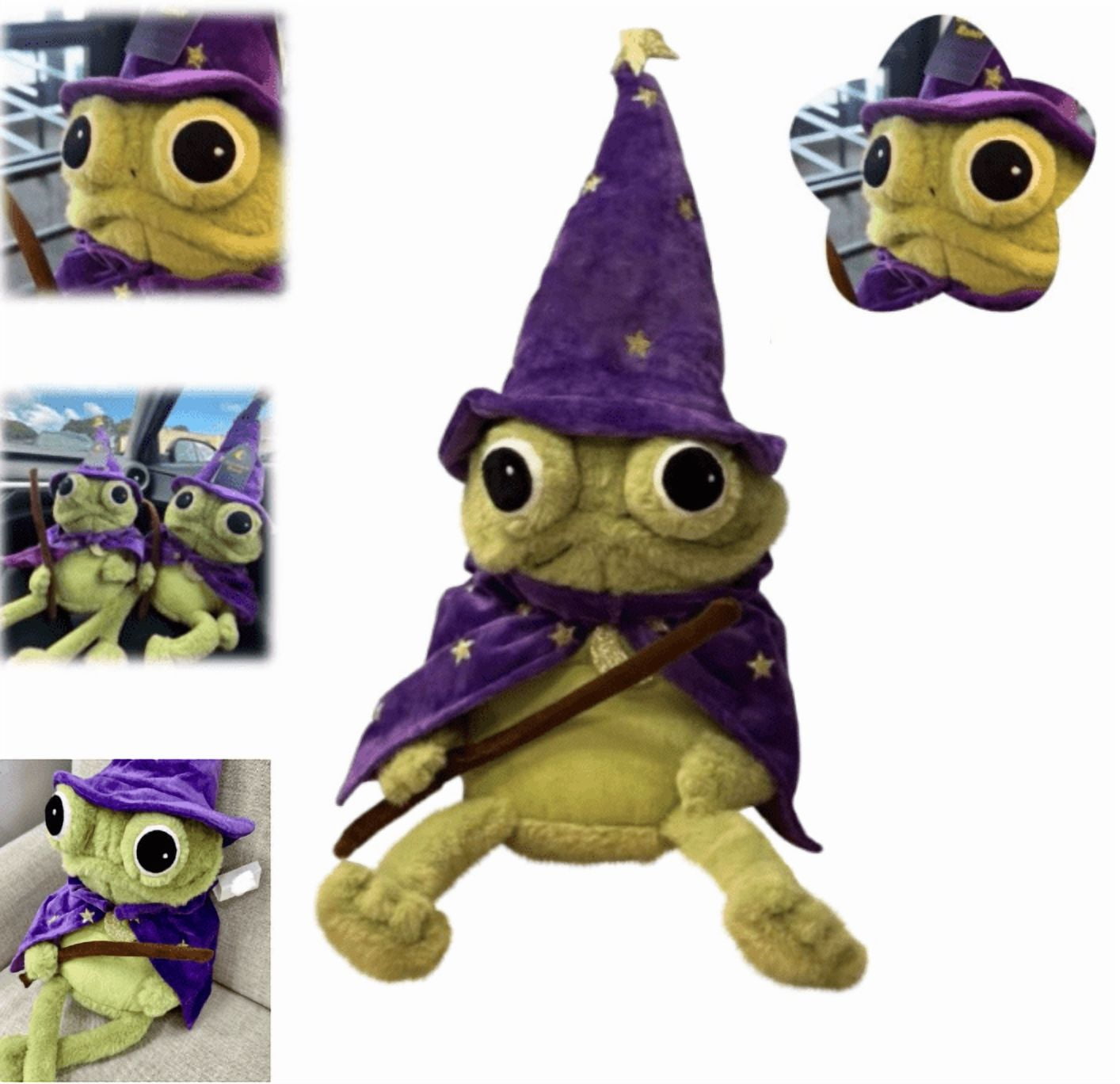 Moonlight Manor Halloween Frog Plush – Witch Hat & Magic Wand Stuffed ...