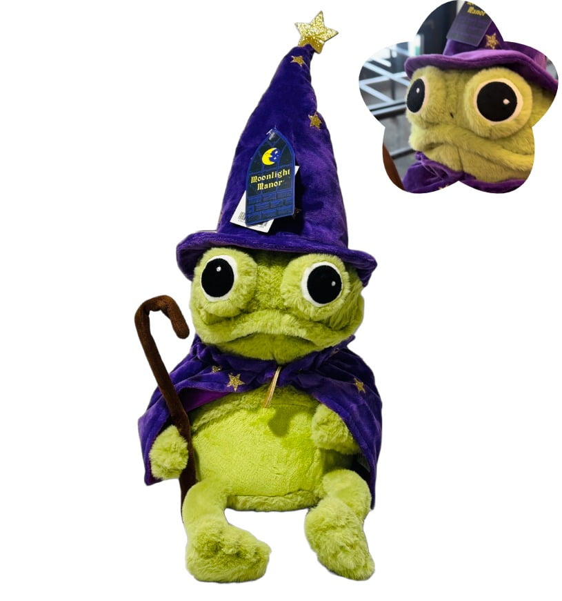 Moonlight Manor Wizard Frog Plush – 19” Tall Halloween Witch Frog ...