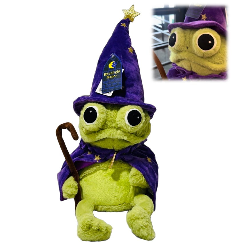 Moonlight Manor Wizard Frog Plush – 19” Tall Halloween Witch Frog ...