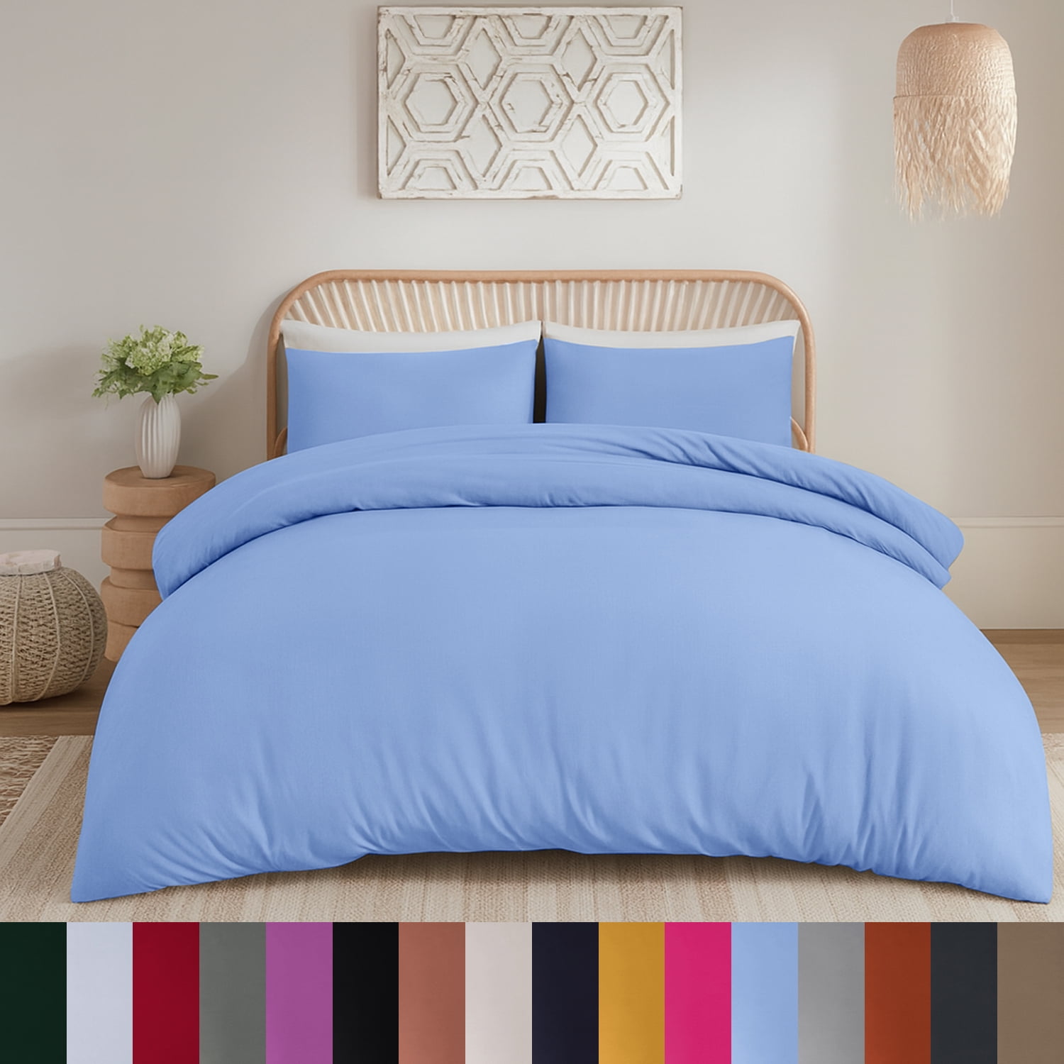 Moonlight20015 2 PC Duvet Cover Set Twin Size Plain Button Closer Soft ...