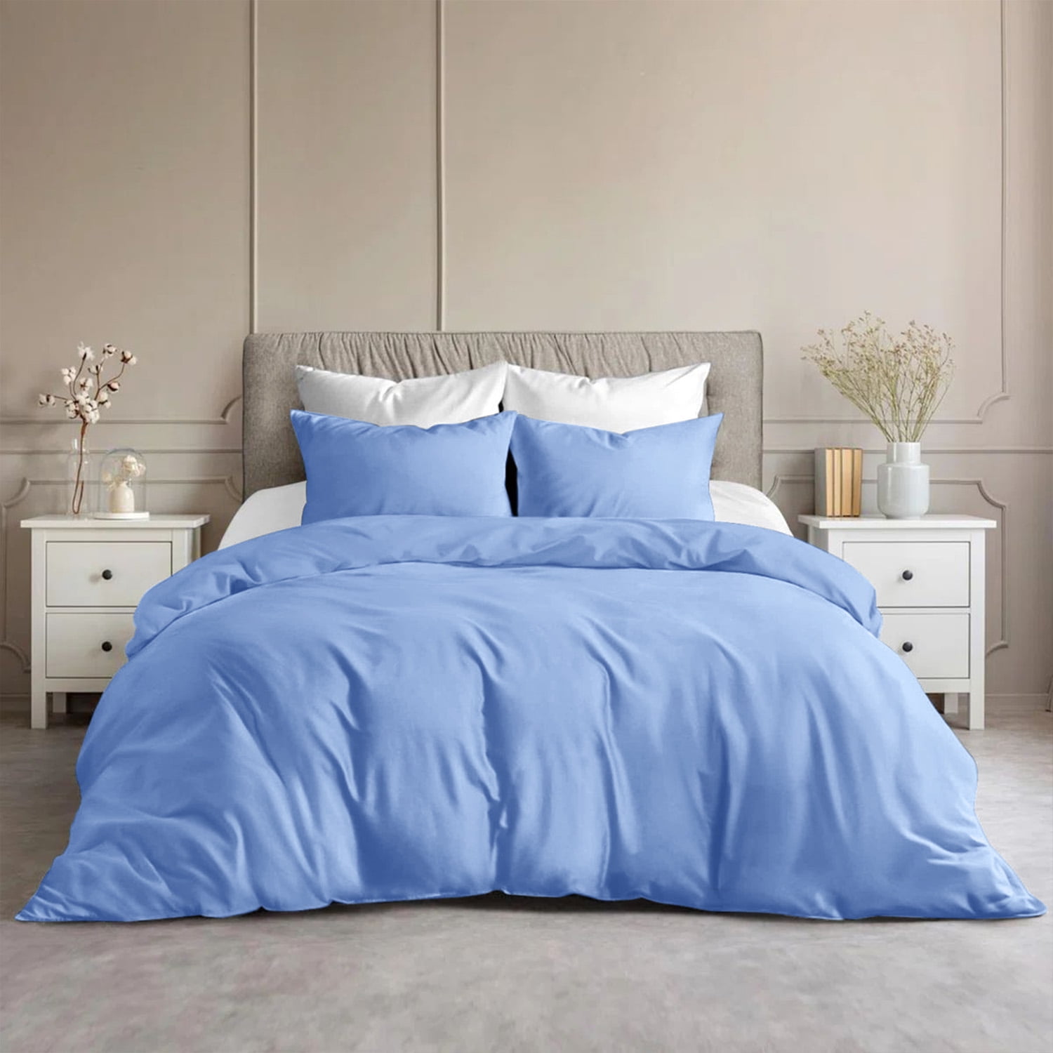 Moonlight20015 2 PC Duvet Cover Set Twin Size Plain Button Closer Soft ...