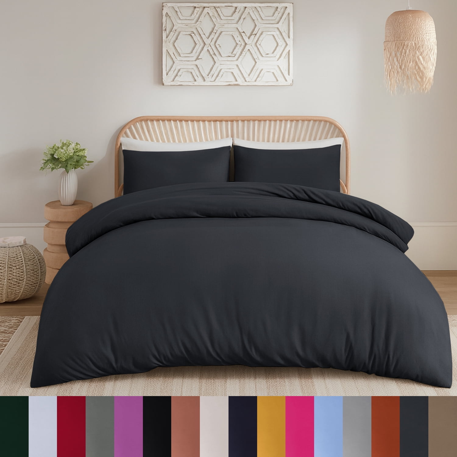 Moonlight Bedding, 3 PC Duvet Cover Set, Full Size, Charcoal - Walmart.com