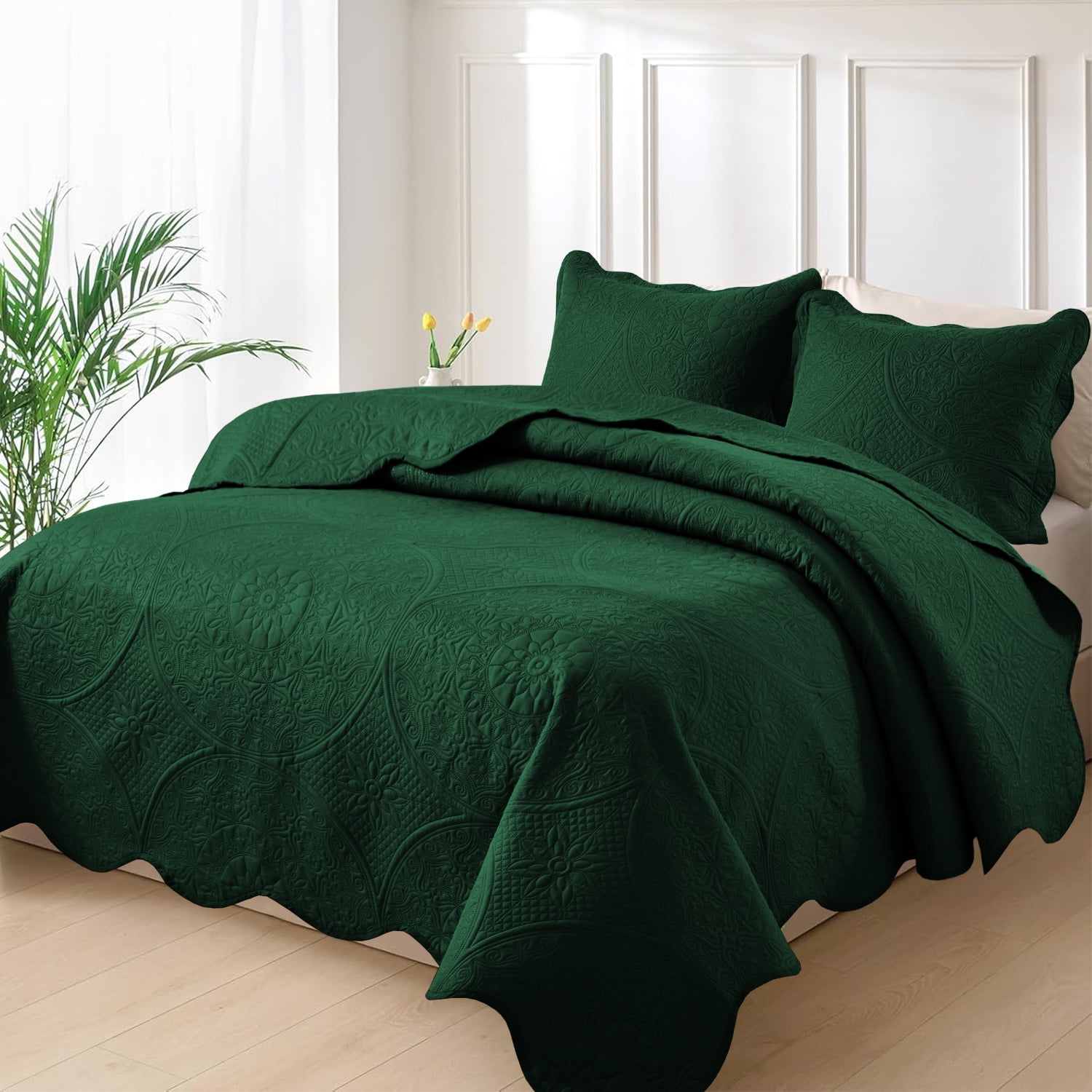 Moonlight Bedding 3 Piece Quilt Set, Queen, Ultrasonic Microfiber ...