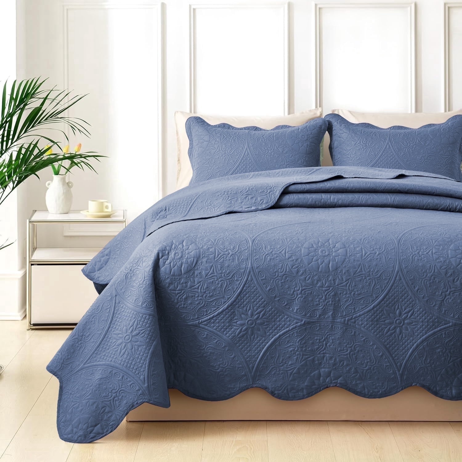 Moonlight20015 3-Piece Bedspread Lightweight Microfiber Ultrasonic ...