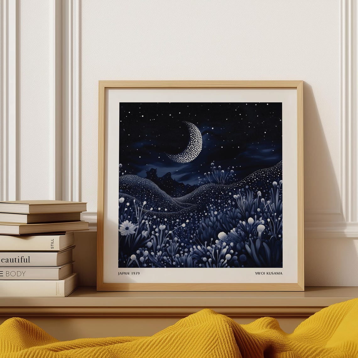 Moonlit Dreamscape Wall Art Yayoi Kusama Inspired Night Sky Poster ...