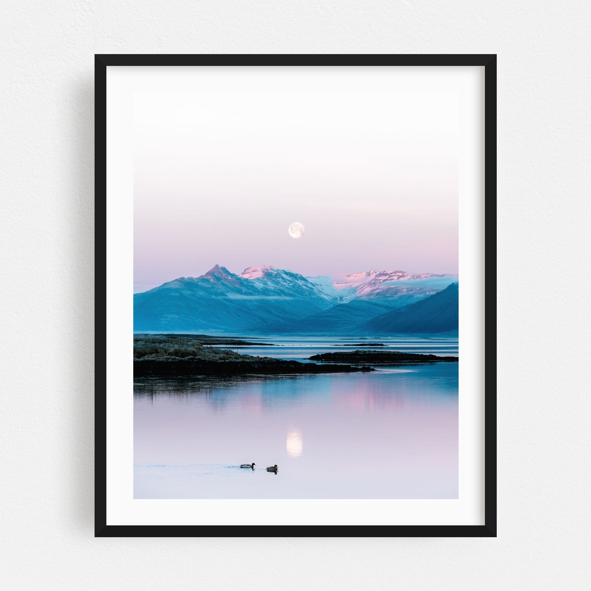 Moonlit Ducks under the Mountains in Iceland - Iceland Photography ...