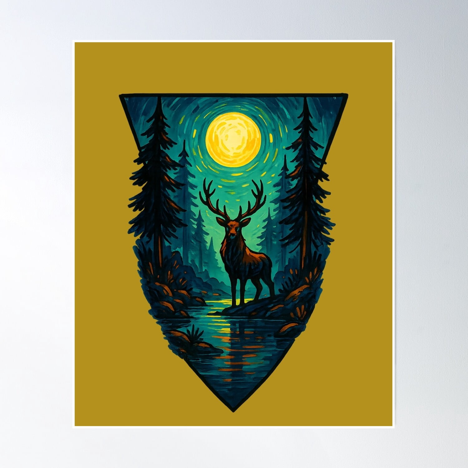 Moonlit Forest Guardian | Mystical Deer Nature Art Poster Wall Art ...