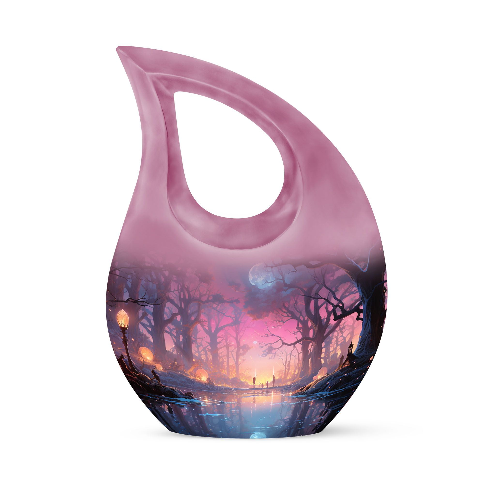 Moonlit Forest Urn - Mini Keepsake Urns For Human Ashes - Urns For Woman Human Ashes - Metal ...