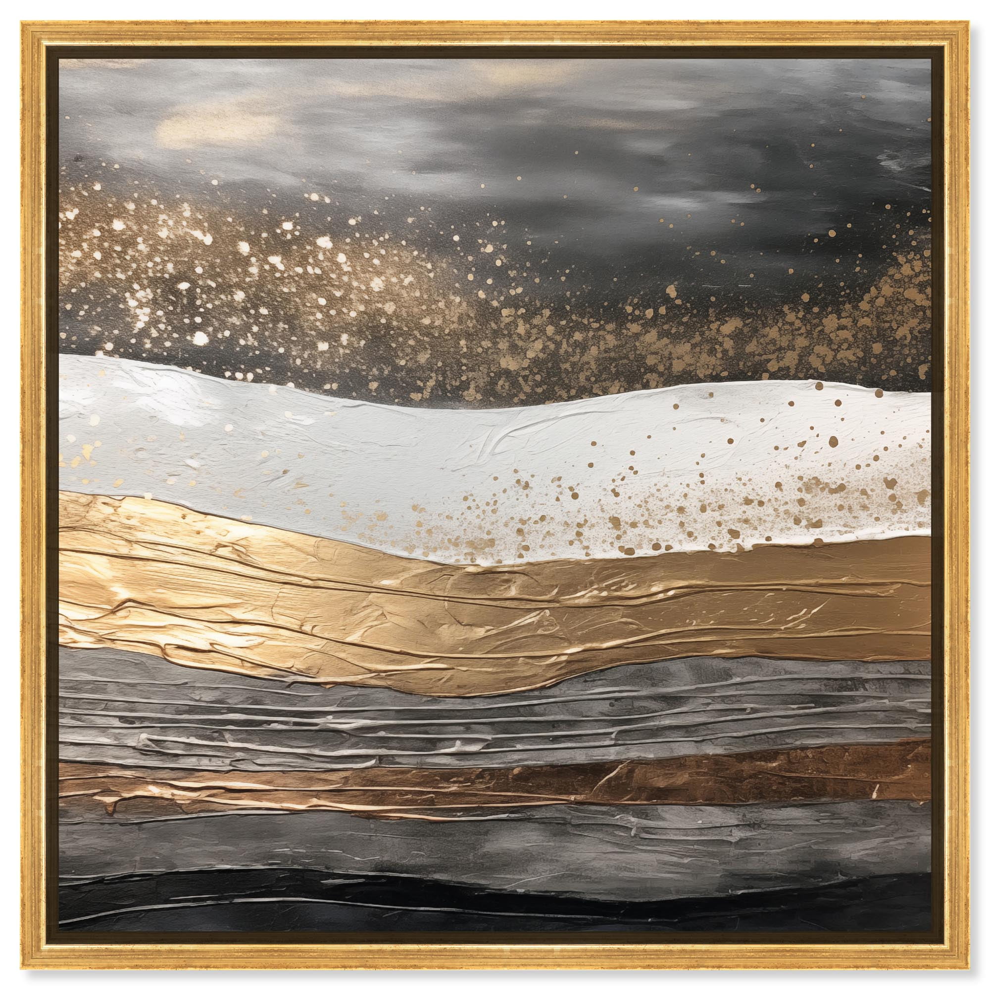 Moonlit Gold III Canvas Golden Lux Art by Art Remedy, Gold Frame, 12 x ...