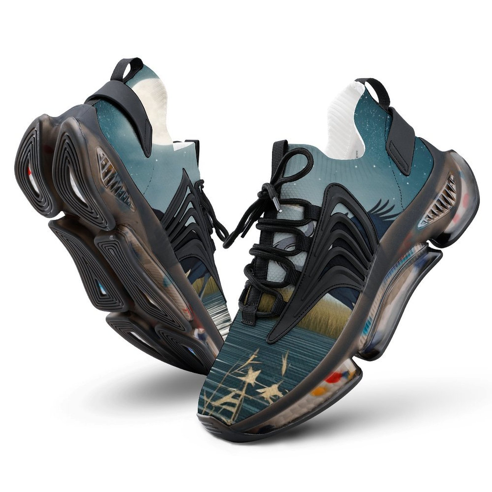 Moonlit Herons Flight Walking Shoes for Men Woman Lightweight Tennis ...
