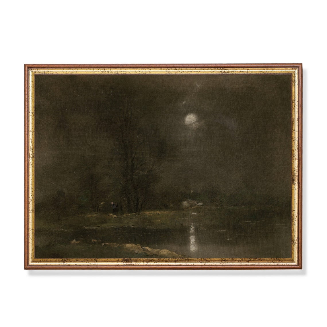 Moonlit Landscape Rustic Farmhouse Night Scene Home Decor, 16x24 ...