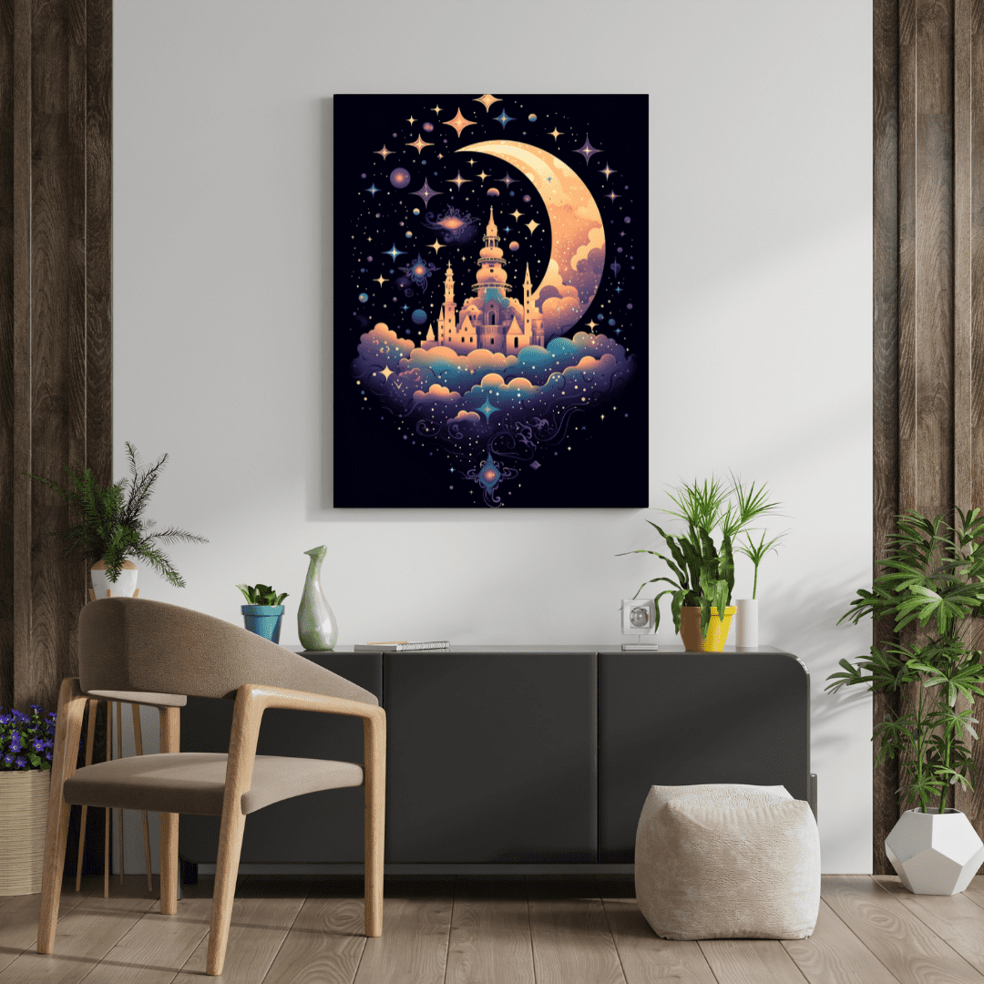 Moonlit Magic - Celestial Moon Magic Canvas Wall Art - Walmart.com