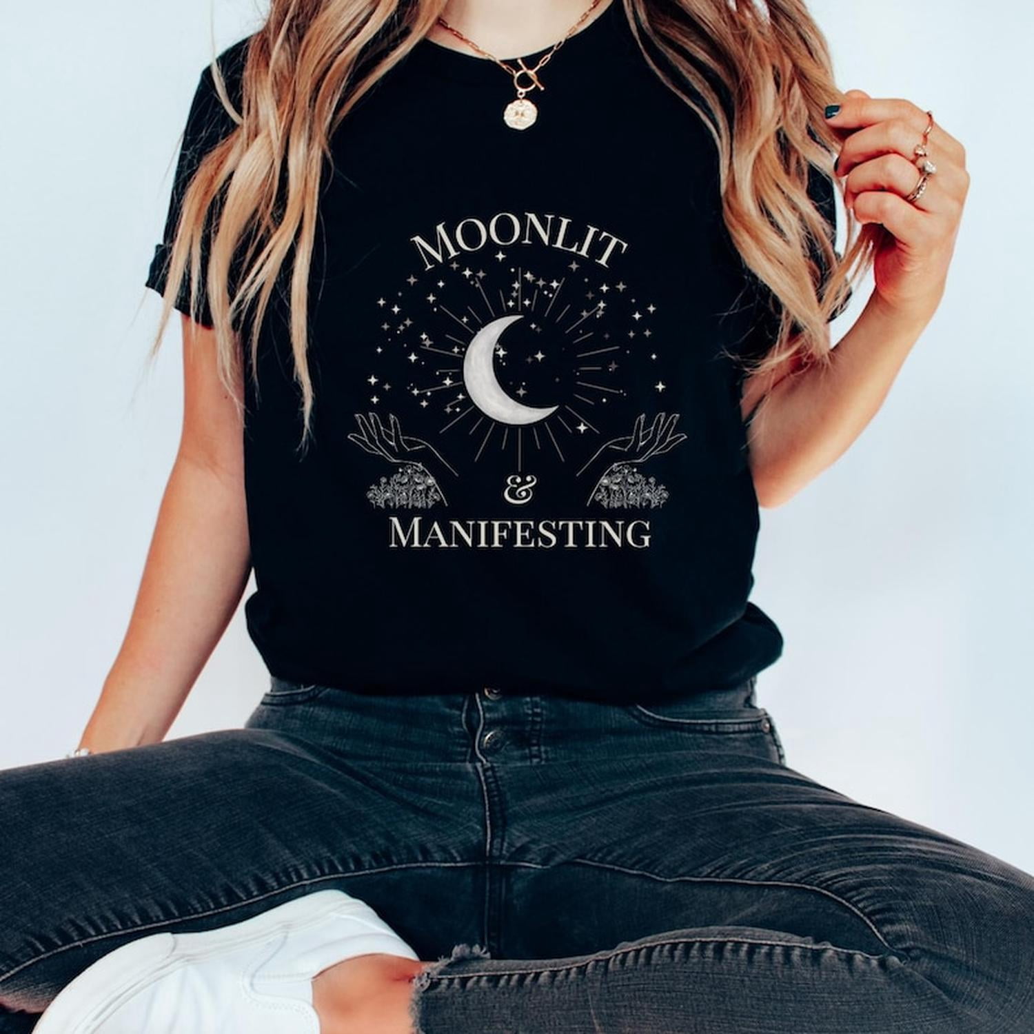 Moonlit Manifesting T-S1Hirt B1Oho Spiritual Moon Phases Bella C1Anvas ...