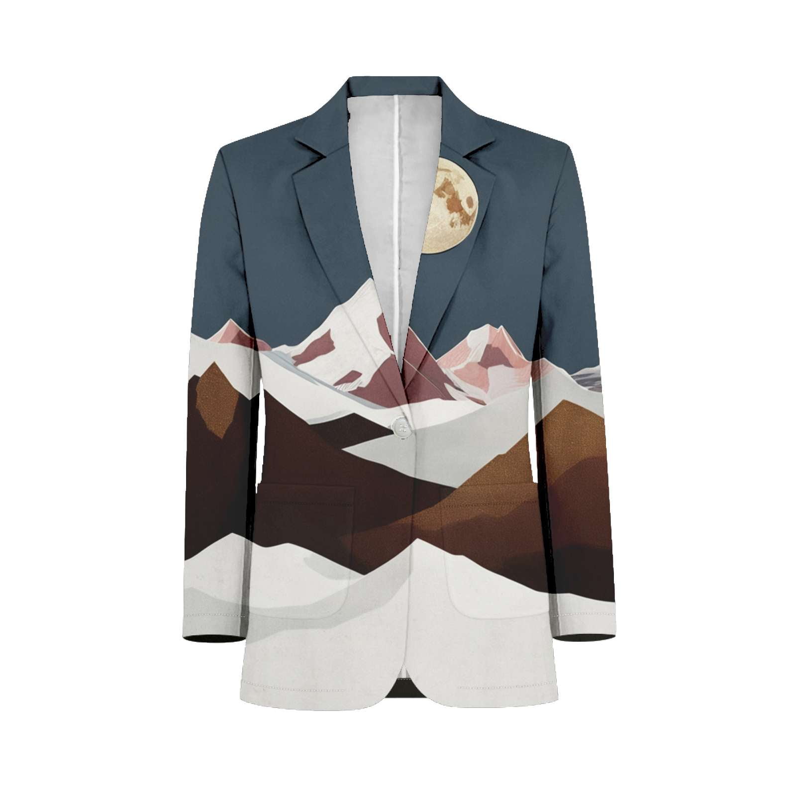 Moonlit Mountain Peaks Customized Men's Suits full man Shawl Collar ...